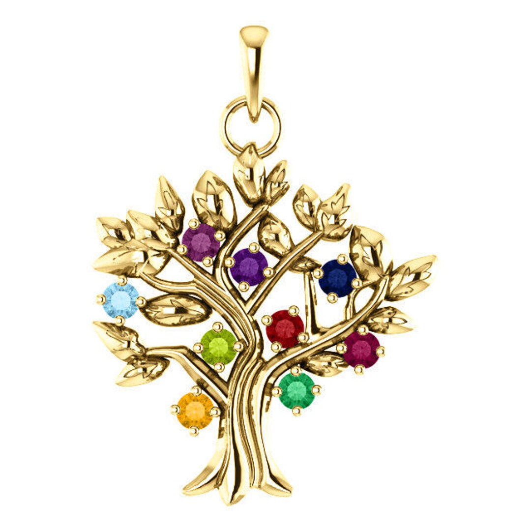14kt Yellow Rose Or White Gold Family Tree Birthstone Etsy 14kt Yellow Rose Or White Gold Family Tree Birthstone Etsy