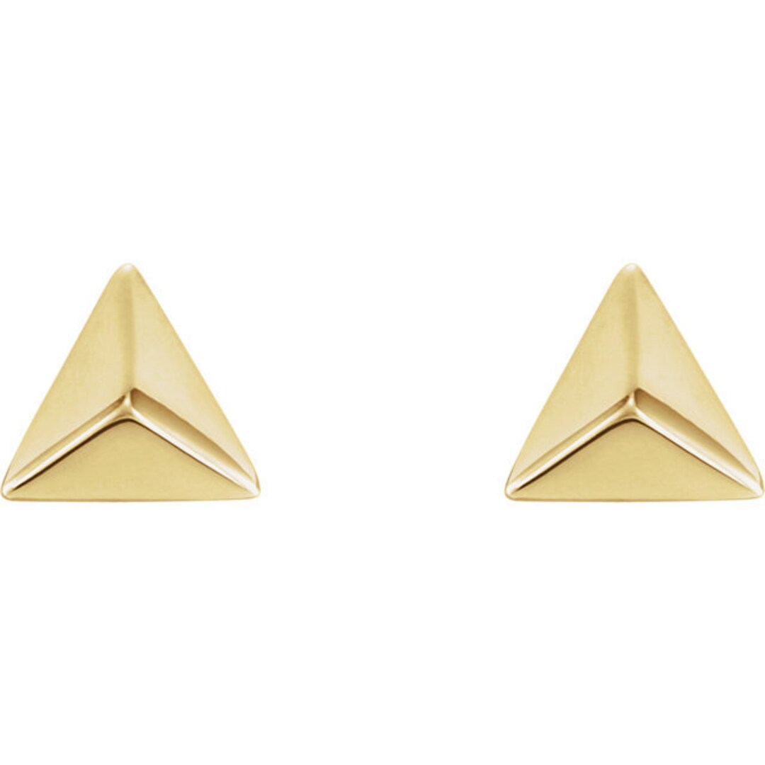 Any Color 14kt Gold Pyramid Stud Earrings Has Necklace - Etsy
