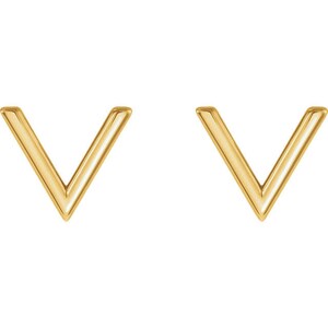 Any Color 14kt Gold V Shape Stud Earrings And/or Matching - Etsy