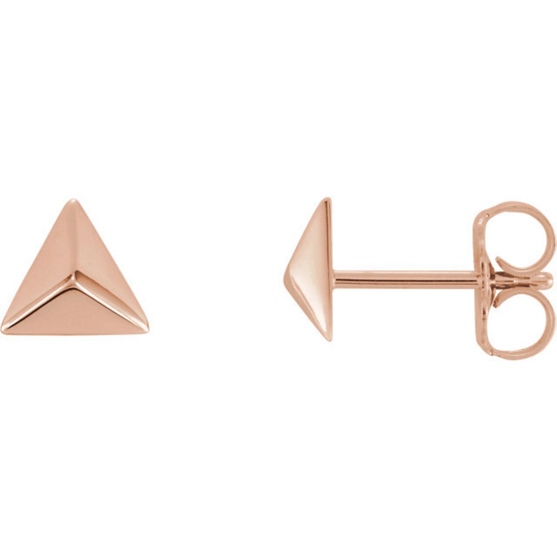 Any Color 14kt Gold Pyramid Stud Earrings Has Necklace - Etsy