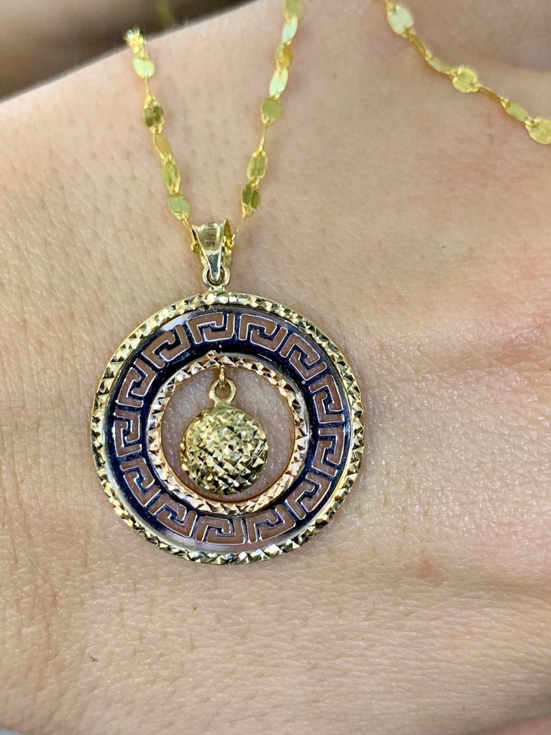 14kt Tri-color Gold Greek Key Necklace. Has Matching Earrings. Sold ...