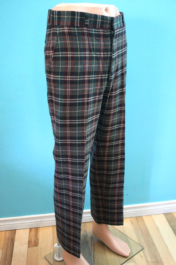80's Men's Pants 1980's Plaid Wool Pendleton men's S… - Gem