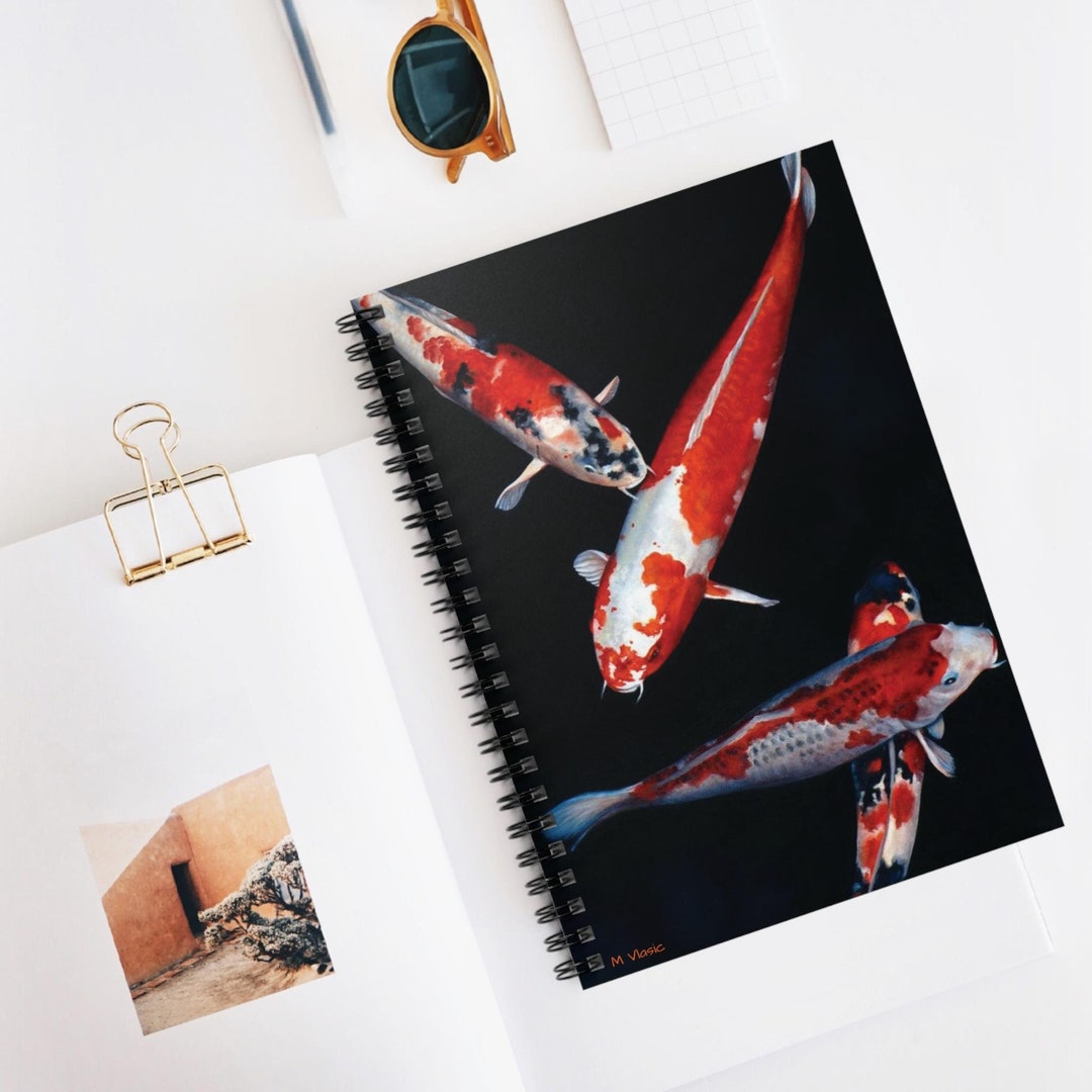 Spiral Notebook Original Art Koi Oil Painting Fish Art, Artist Direct ...