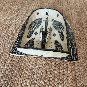 Crow Spirit and Daggers Altar - Ceramic Altar Wall Hanging - Burnt ...