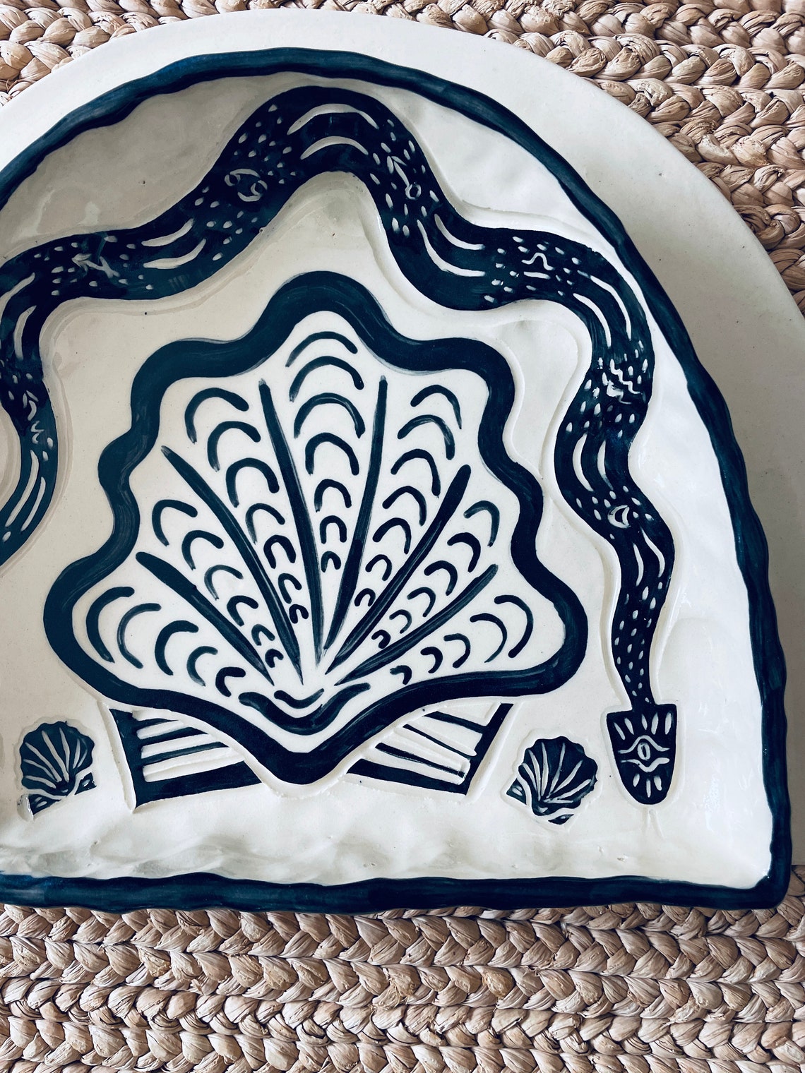 Serpent and Shell Altar - Clamshell/ Shell Wall Hanging Piece - Ceramic ...