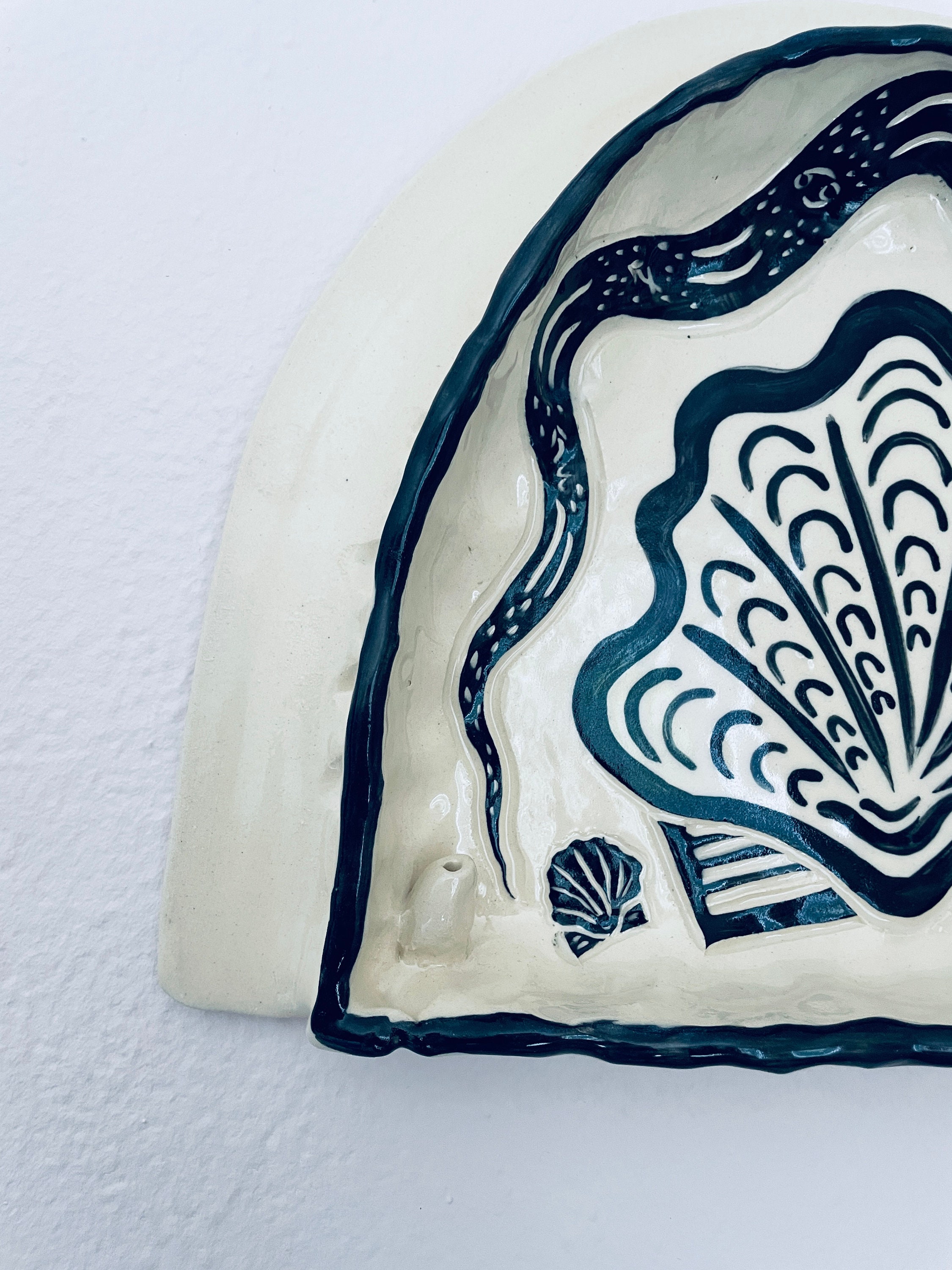 Serpent and Shell Altar - Clamshell/ Shell Wall Hanging Piece - Ceramic ...