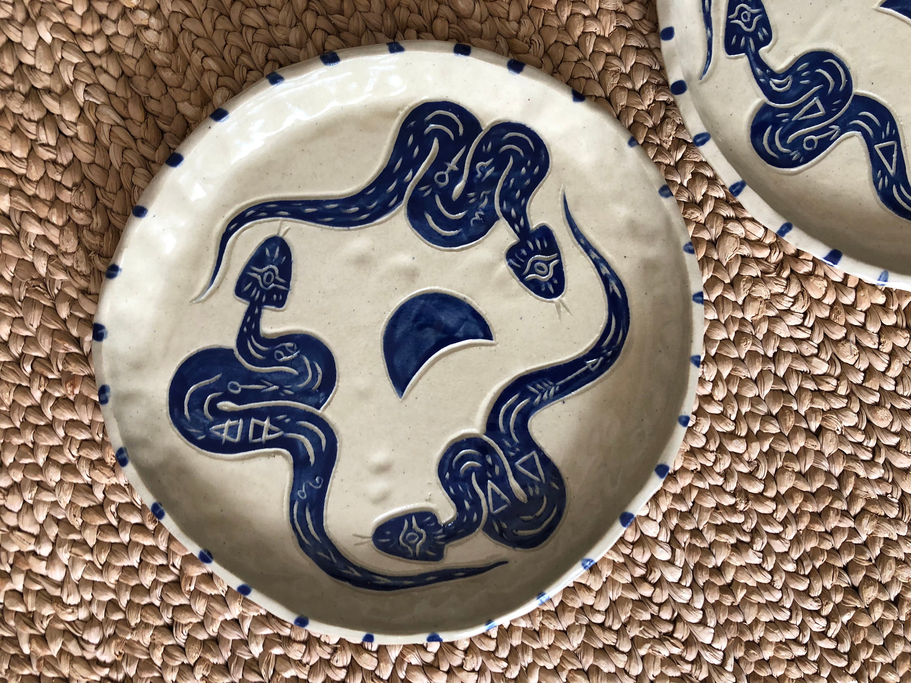 Made to Order Ceramic Plates Snakes Plate Set Set of 4 6 | Etsy