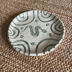 Snake Spirit Plate - Green - Snake Platter - 8 Inches | Burnt Thistle ...