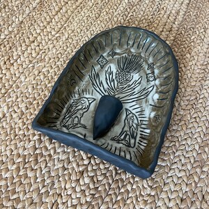 Crow and Thistle Altar - Wall Hanging Piece - Personal Shrine - Ceramic ...