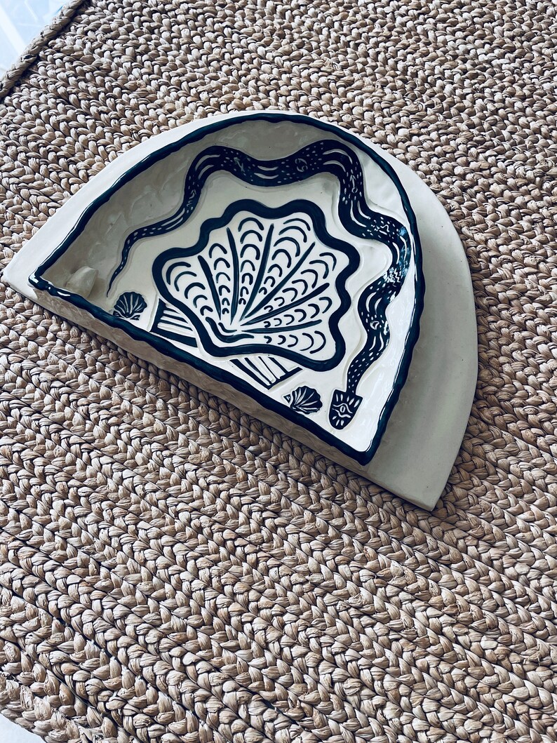 Serpent and Shell Altar - Clamshell/ Shell Wall Hanging Piece - Ceramic ...