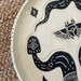 Snake Spirit Plate Snake and Sacred Scarab Plate 10'' White Clay With ...