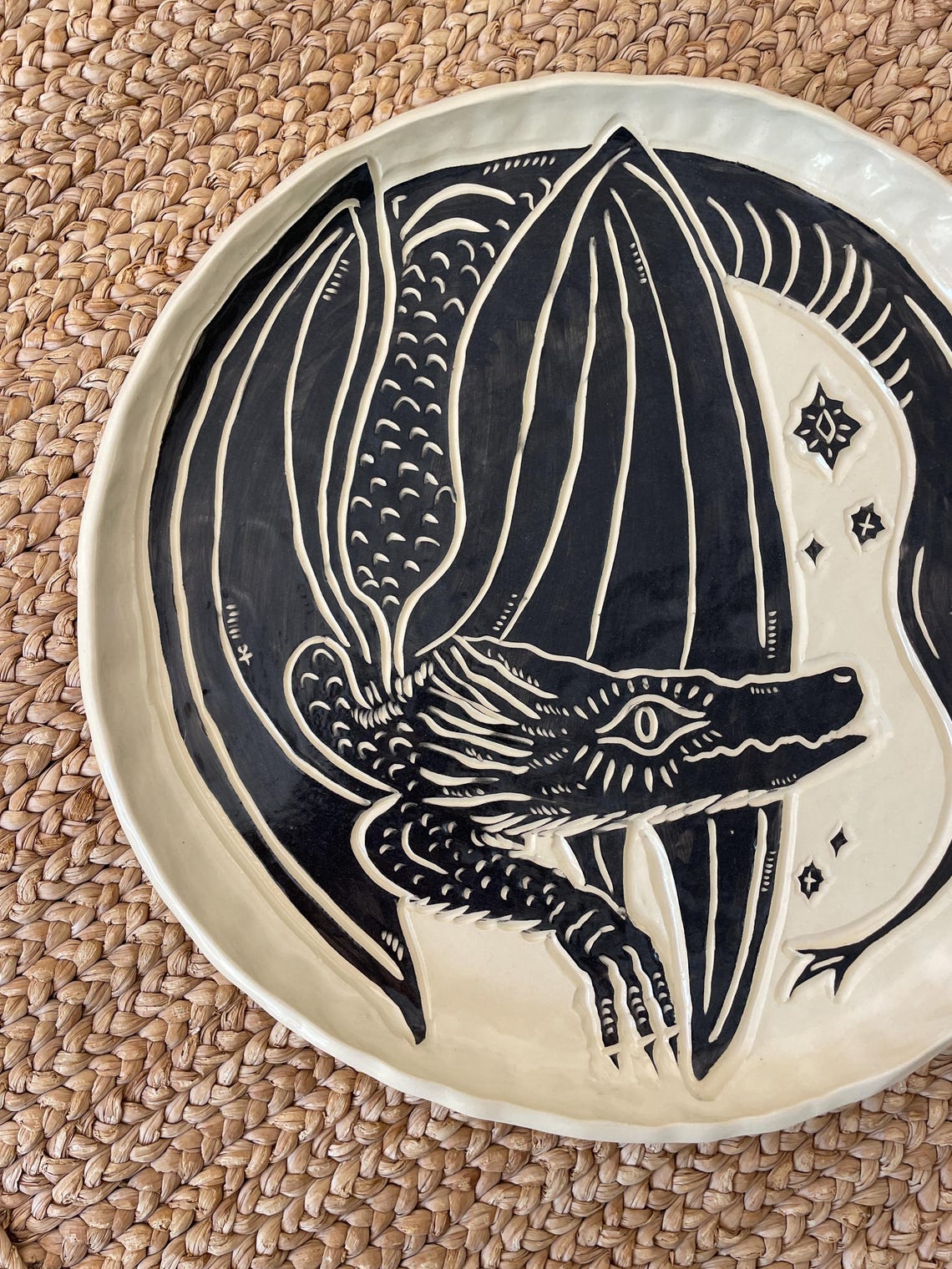 Medieval Bestiary Platter - Dragon Platter - Dragon Plate - 12 Inch ...