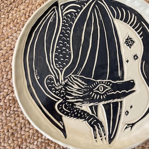 Medieval Bestiary Platter - Dragon Platter - Dragon Plate - 12 Inch ...