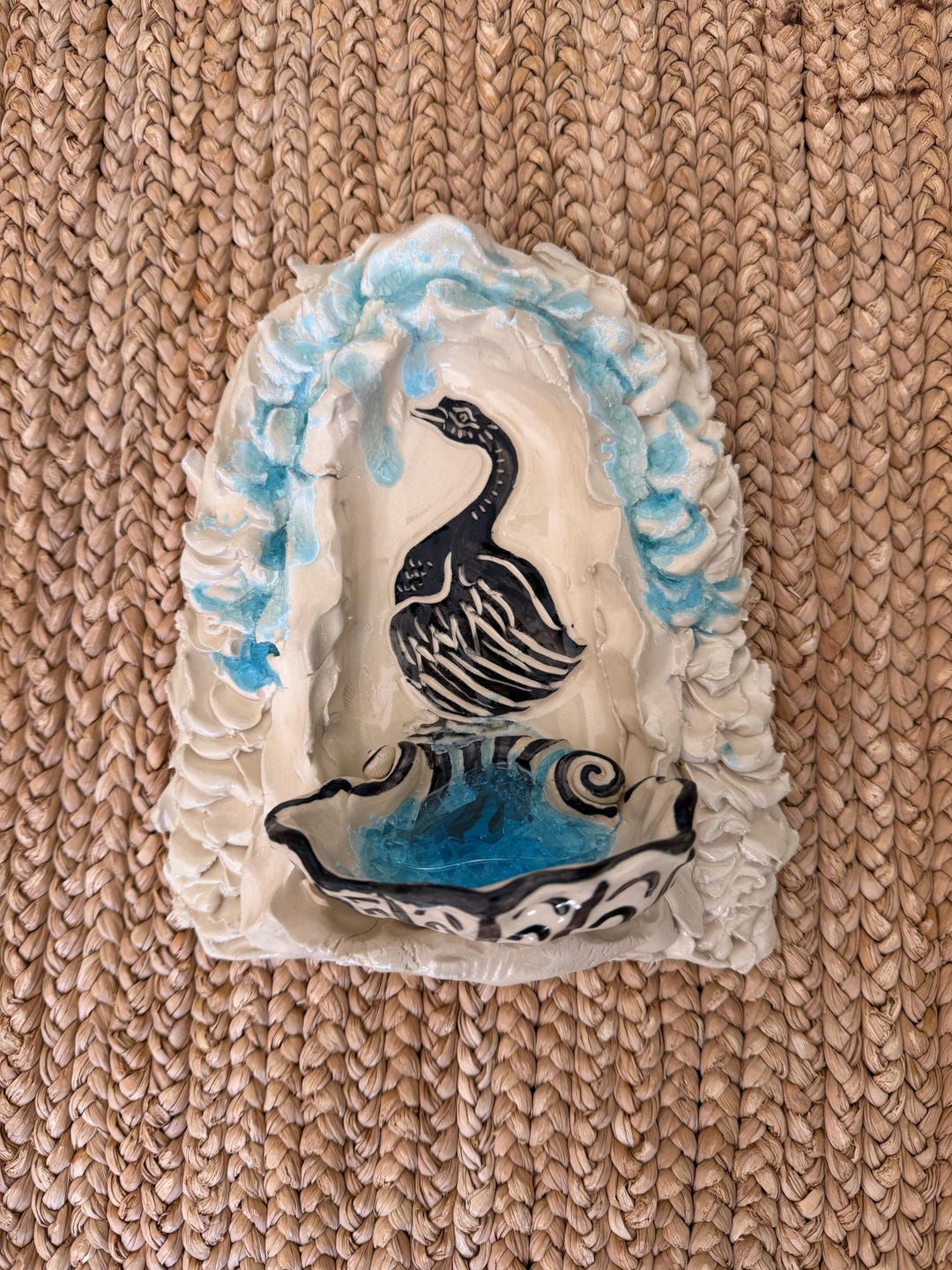 The Swan - Italian Renaissance Inspired Grotto Wall Altar -ceramic ...