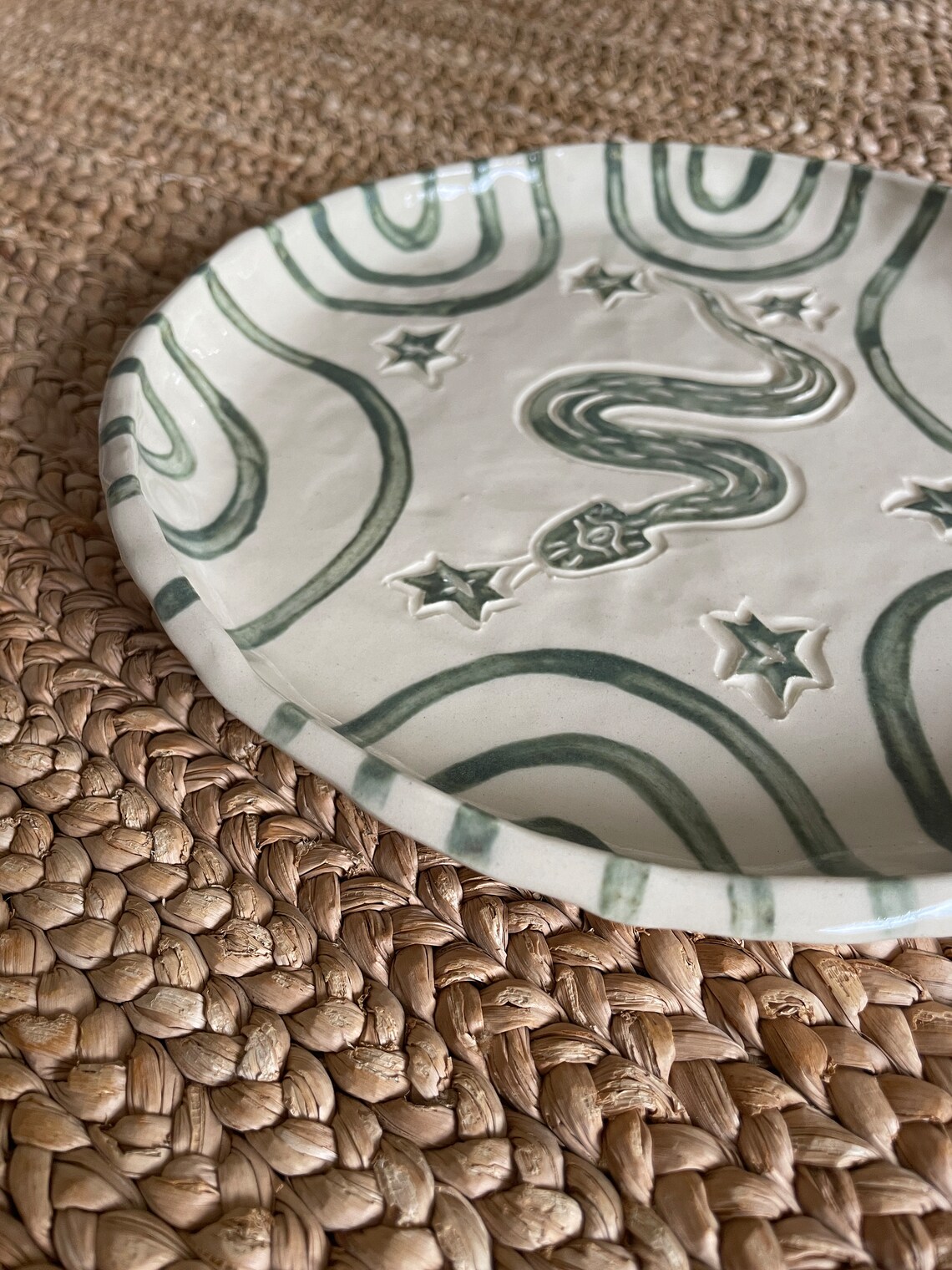 Snake Spirit Plate - Green - Snake Platter - 8 Inches | Burnt Thistle ...