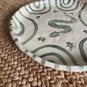 Snake Spirit Plate - Green - Snake Platter - 8 Inches | Burnt Thistle ...