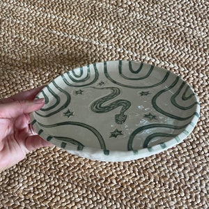 Snake Spirit Plate - Green - Snake Platter - 8 Inches | Burnt Thistle ...