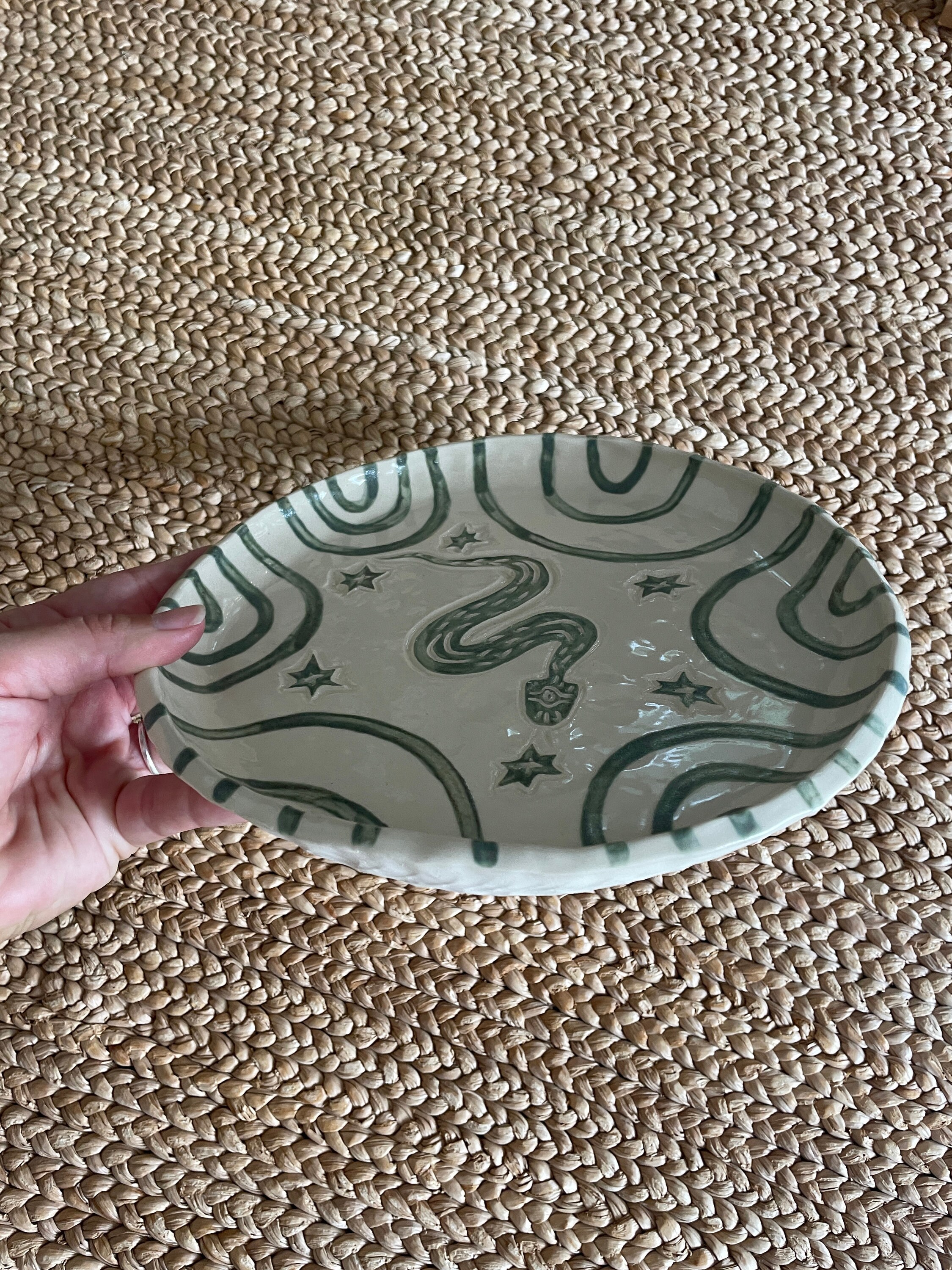 Snake Spirit Plate - Green - Snake Platter - 8 Inches | Burnt Thistle ...
