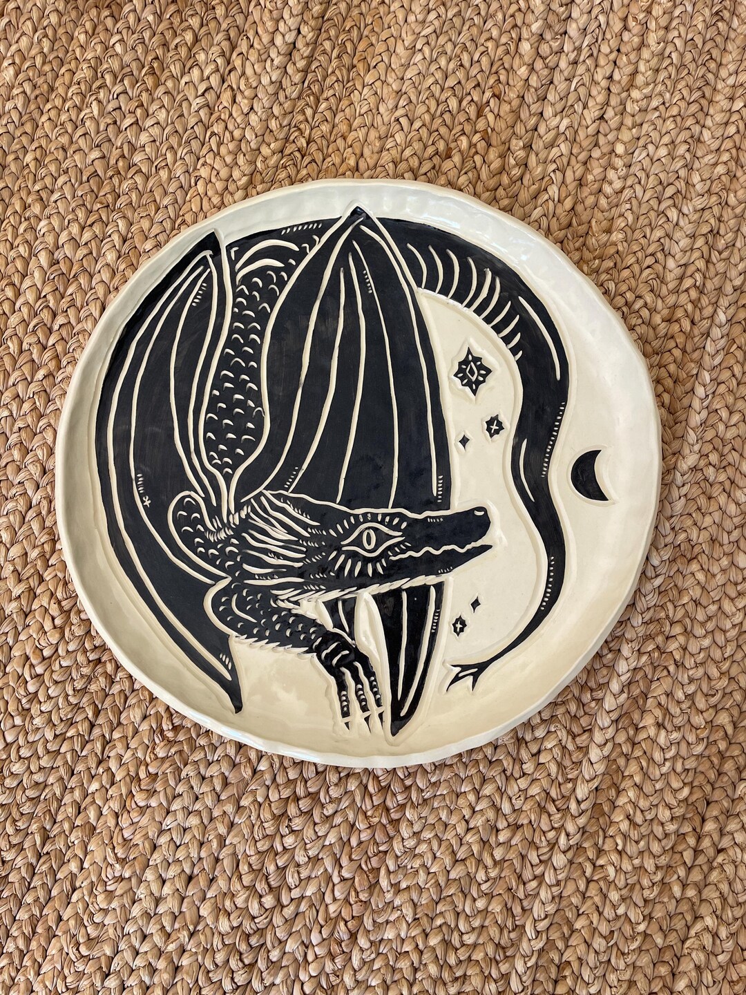 Medieval Bestiary Platter - Dragon Platter - Dragon Plate - 12 Inch ...