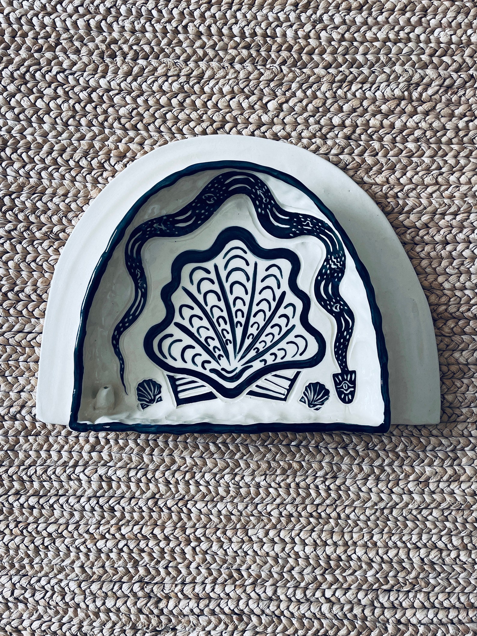 Serpent and Shell Altar - Clamshell/ Shell Wall Hanging Piece - Ceramic ...