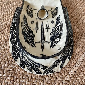 Crow Spirit and Daggers Altar - Ceramic Altar Wall Hanging - Burnt ...
