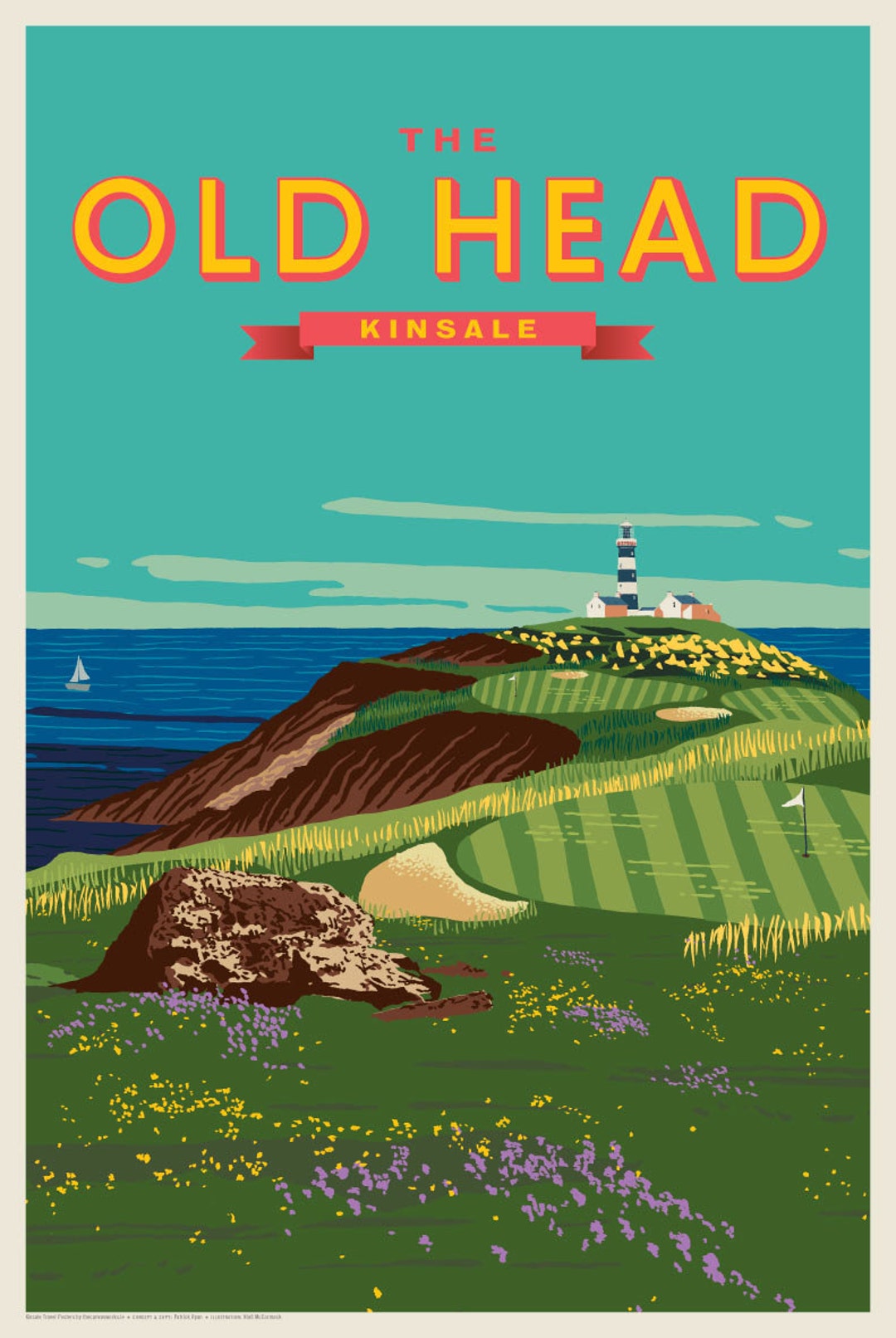 The Old Head Golf Links, Kinsale, Ireland. Vintage Style Travel Poster ...
