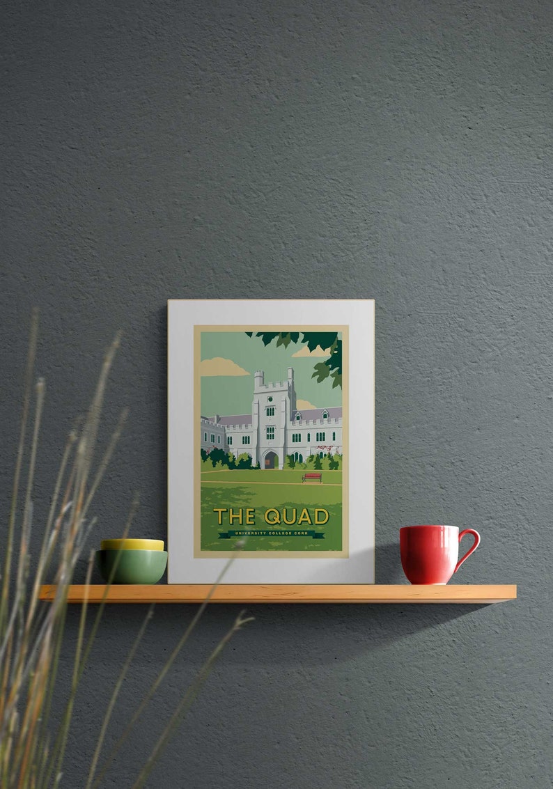 UCC the Quad. Vintage Style Travel Poster - Etsy