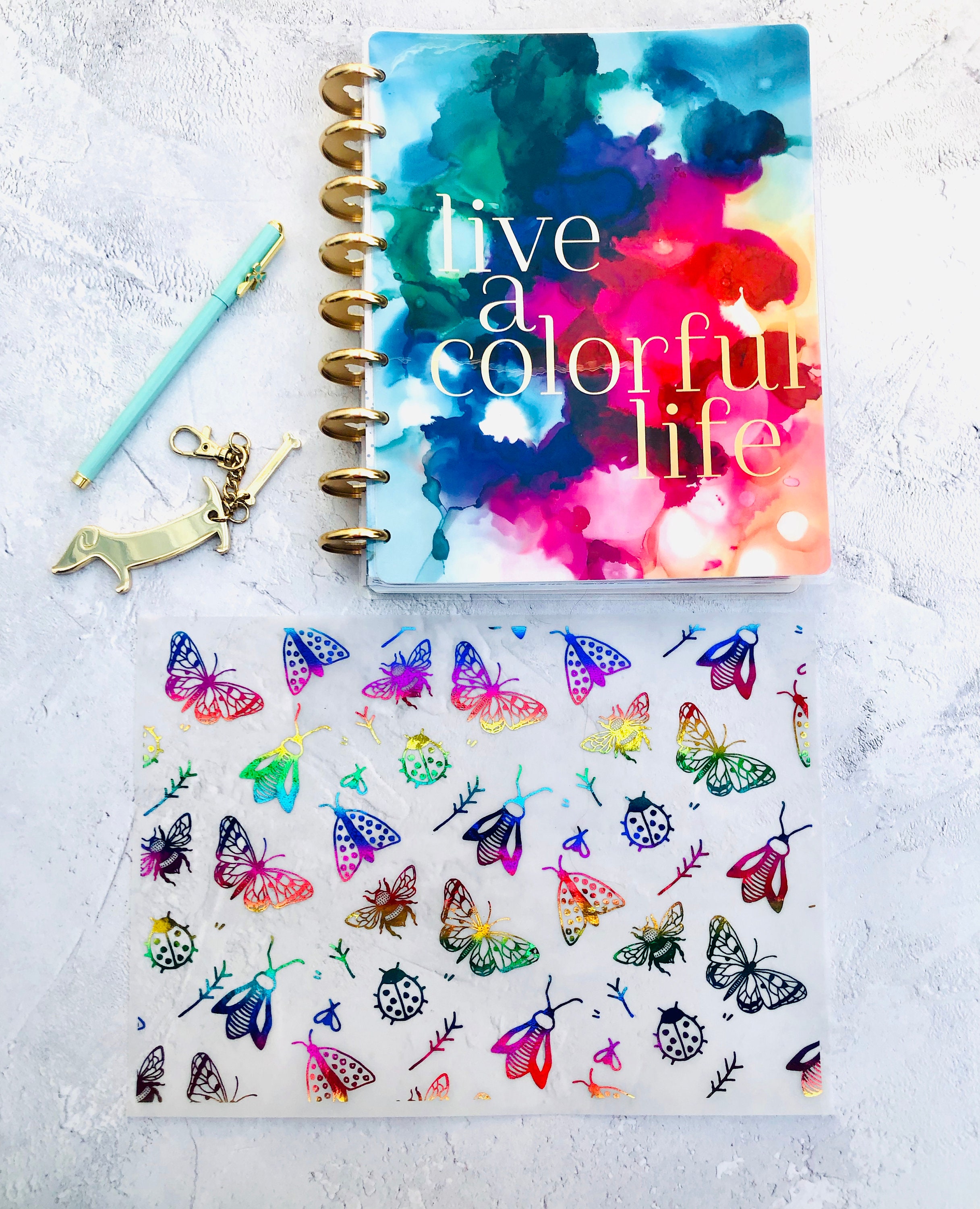 Insects butterflies ladybird Moth vellum Foiled Printed | Etsy