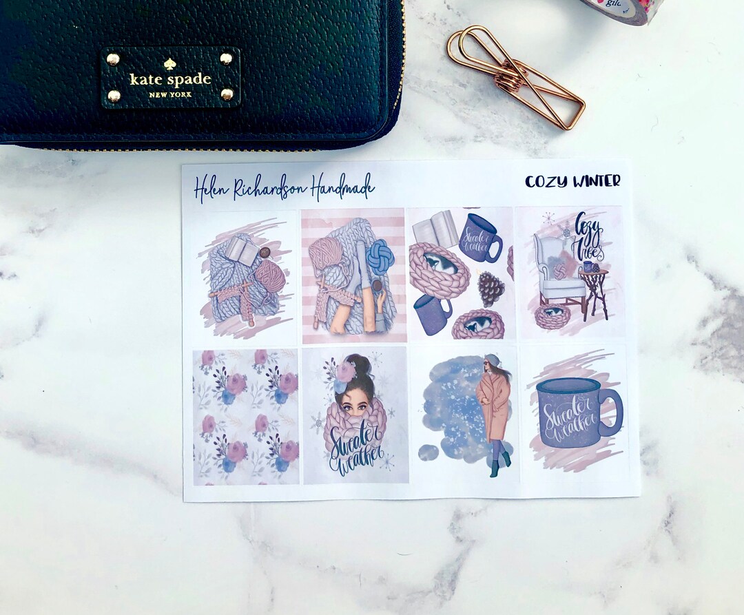 Winter Theme Erin Condren Life Planner Stickers Full Boxes - Etsy