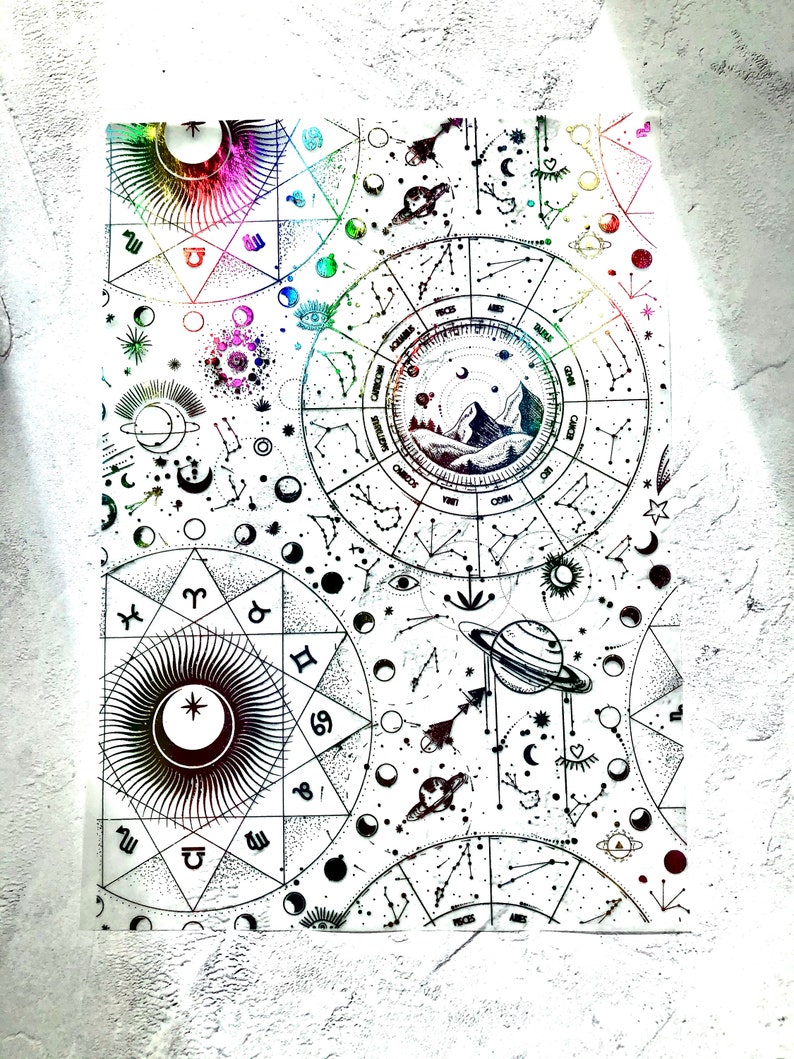 Astro Astrological Sacred Geometry Mystic symbols Foiled | Etsy