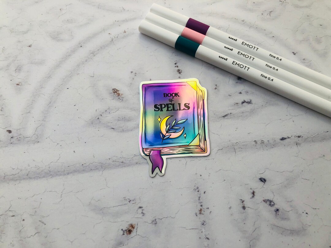 Spell Book Sticker, Witch Holographic Sticker, Witch Sticker - Etsy
