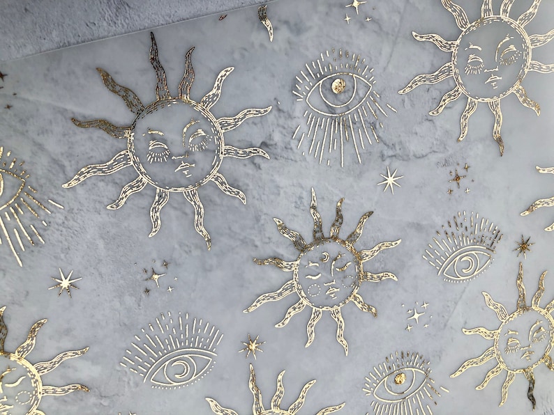 Sun, All Seeing Eye, Mystic Symbols, Esoteric Foiled Acetate, Vellum ...