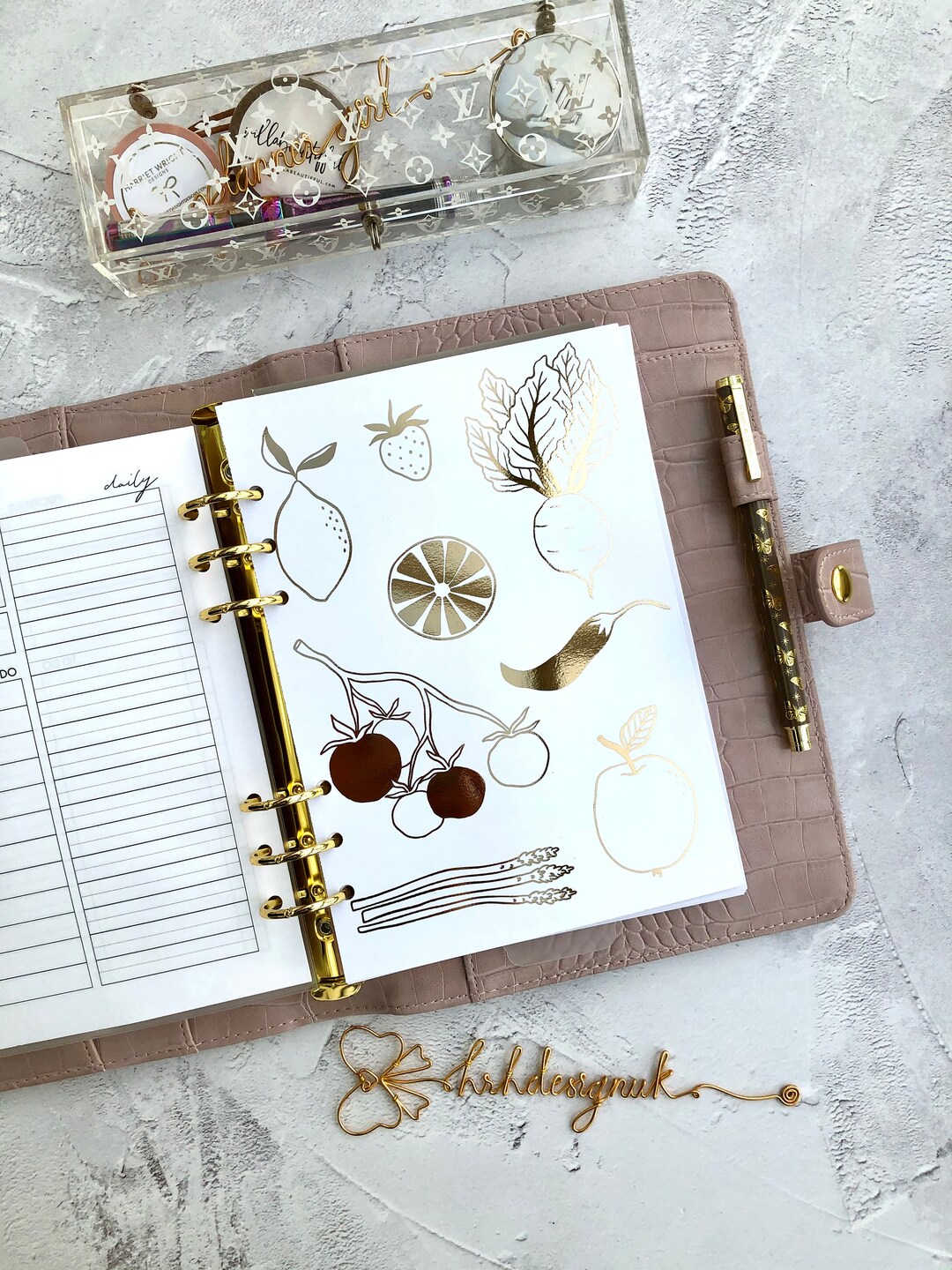 Summer Food, Fruits and Vegetables Foil Planner Dashboard - Happy ...