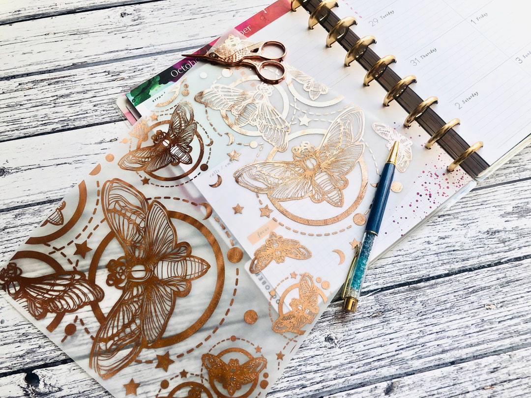 Moths, Sacred Geometry, Mystic Symbols Foiled, Printed White, Vellum ...