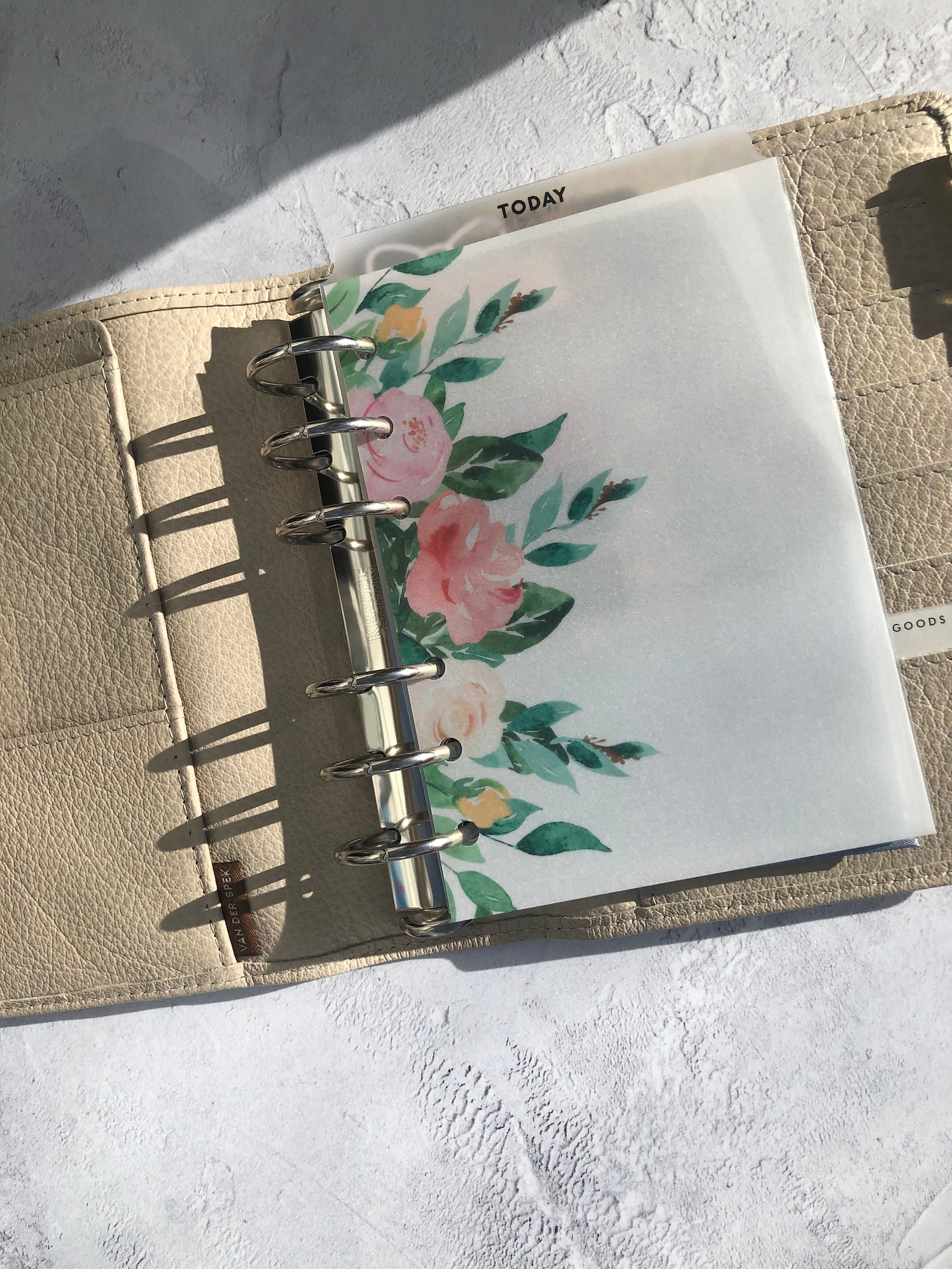 Bold Border Floral Planner Dashboard, Vellum Dashboard - Etsy UK