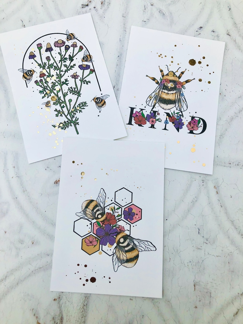 Bees Planner Dashboard Set - Planner Deco - Foiled Dashboards - Etsy