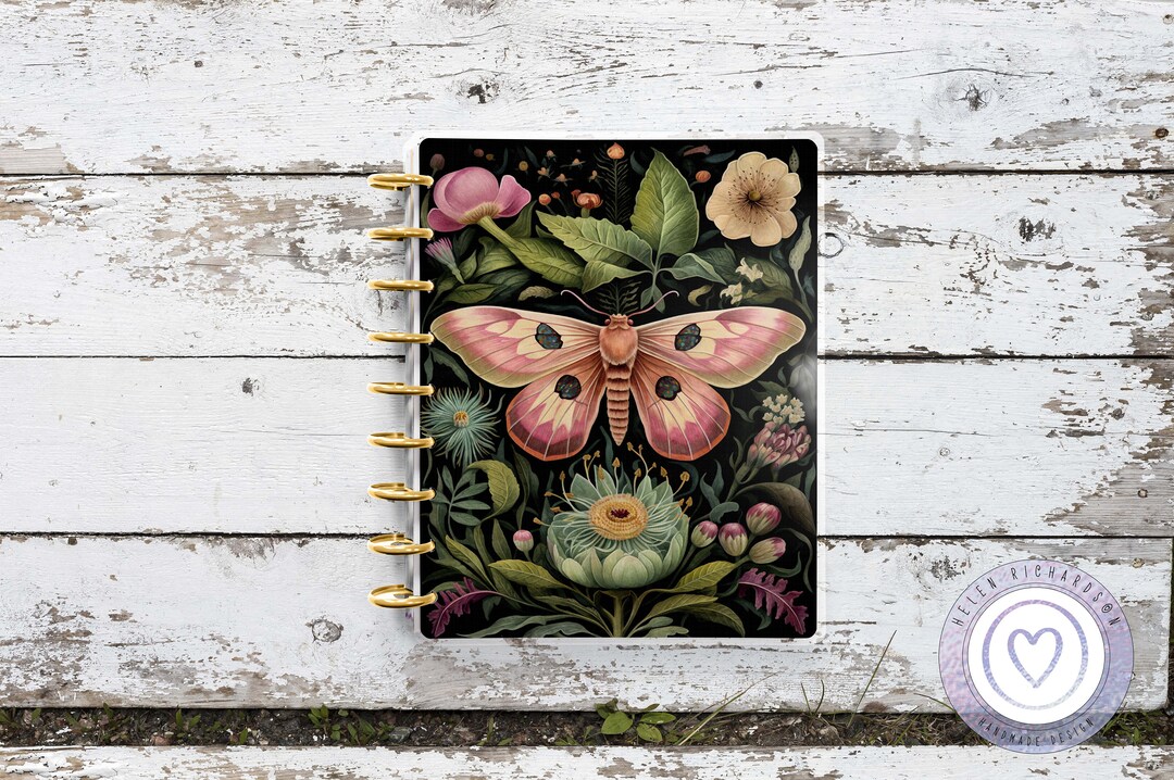 Pink Moth Floral Planner Cover: Micro Happy Planner Replacement - Etsy
