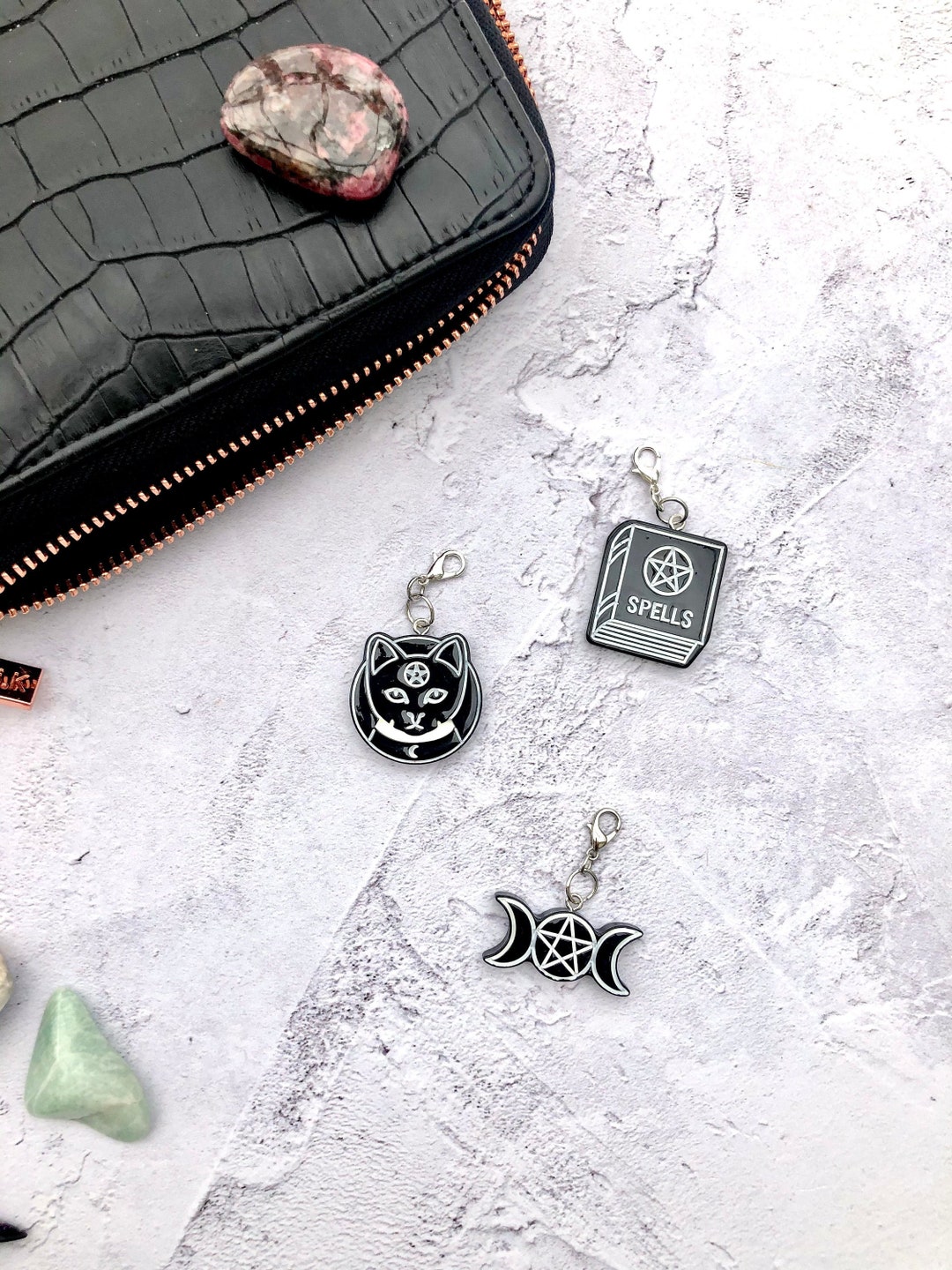 Handmade Resin Witch Charm: Spell Book, Cat, Planner Charm - Etsy