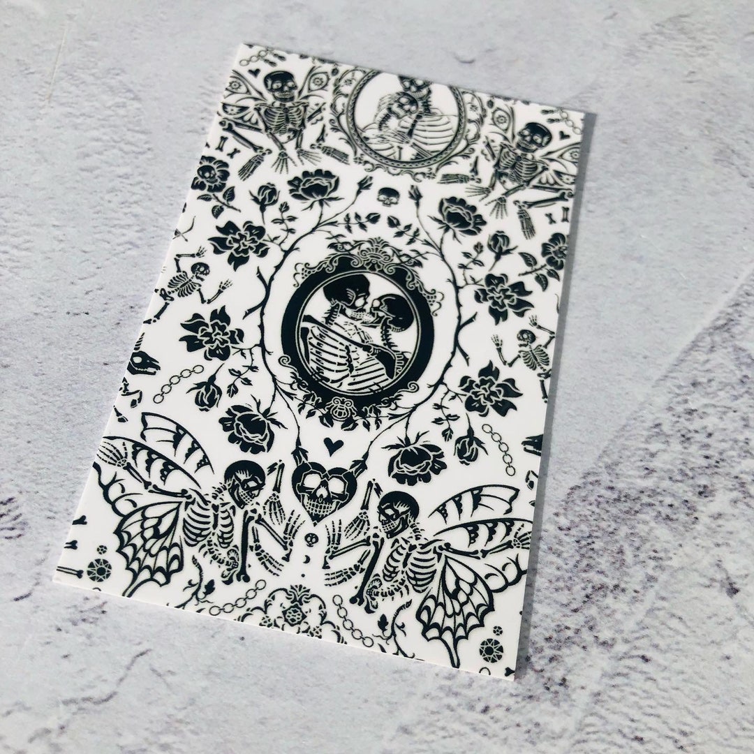 Gothic Love Card: Raised Gloss Skeleton Design, Double Sided - Etsy UK