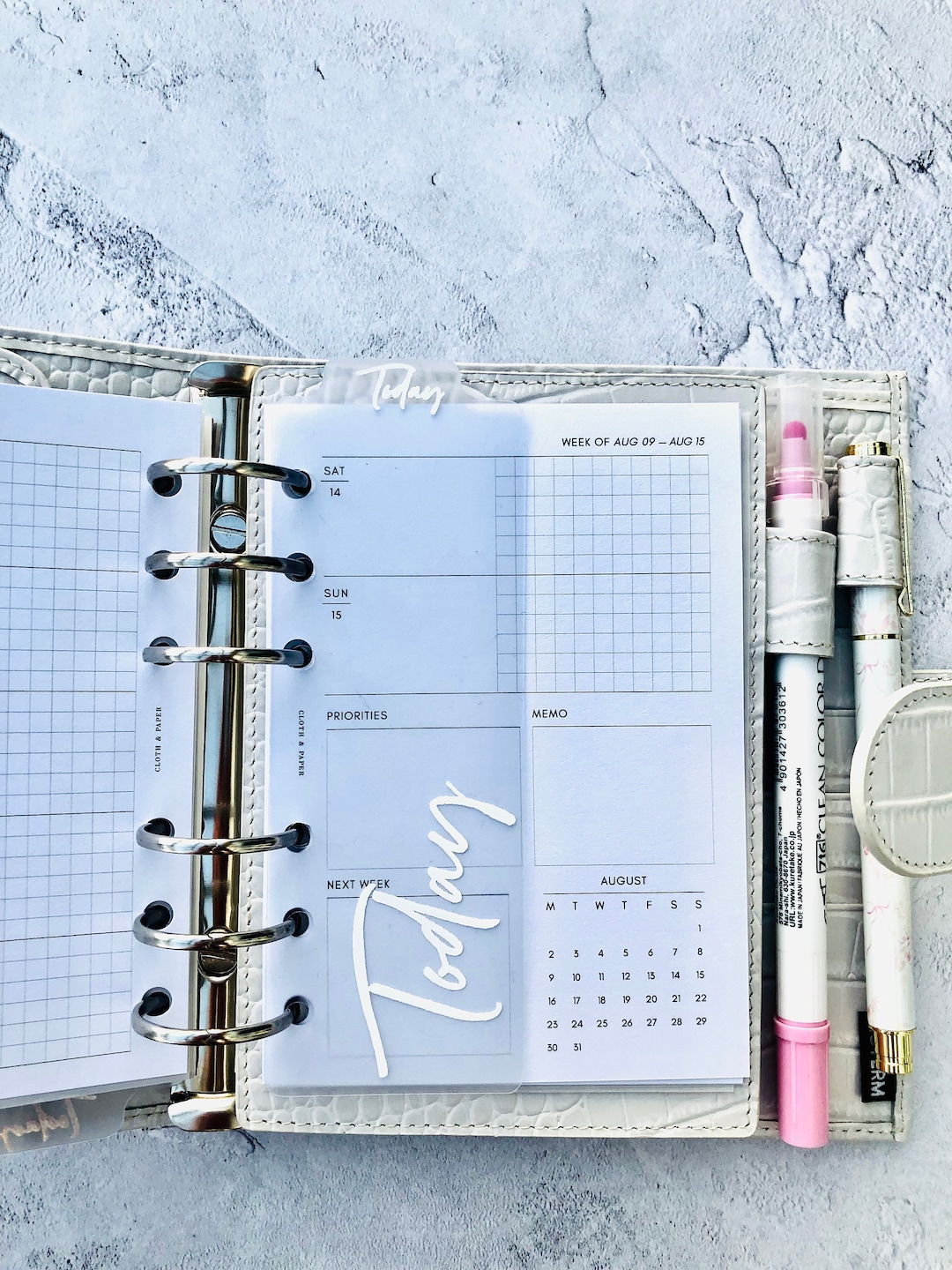 Large Text Today Page Marker, Frosted Plastic , Bookmark, Planner ...