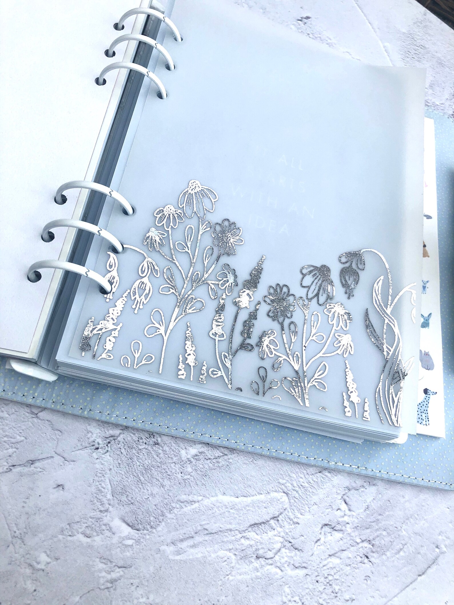 Floral Border, Planner Dashboard, Foiled Dashboard - Etsy