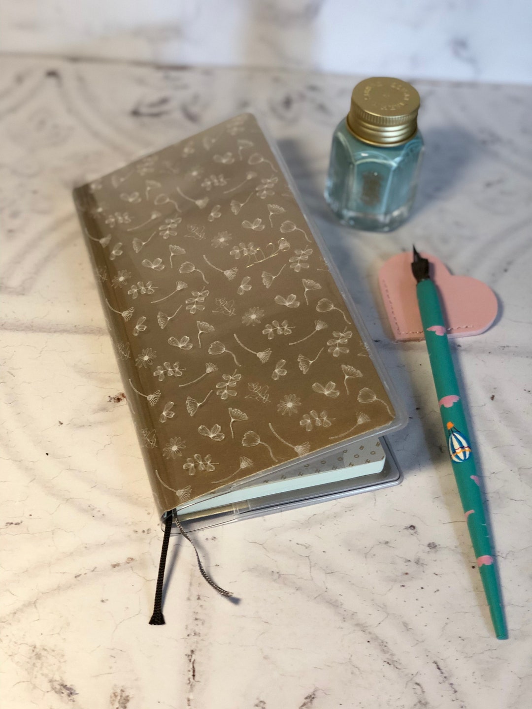 Delicate Floral - White Printed Design Hobonichi Weeks PVC Cover - Etsy