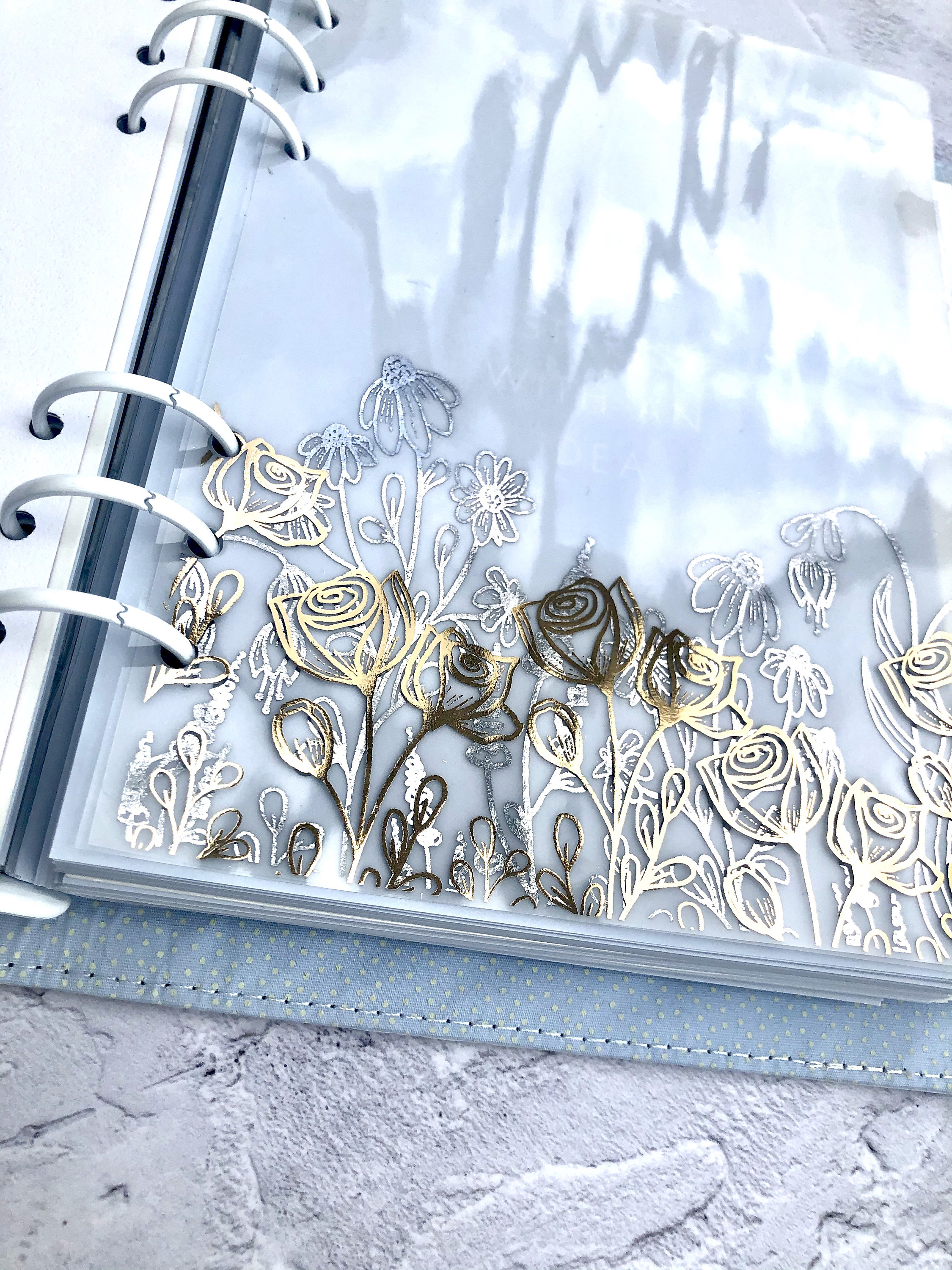 Floral Border Rose Planner Dashboard Foiled Dashboard - Etsy