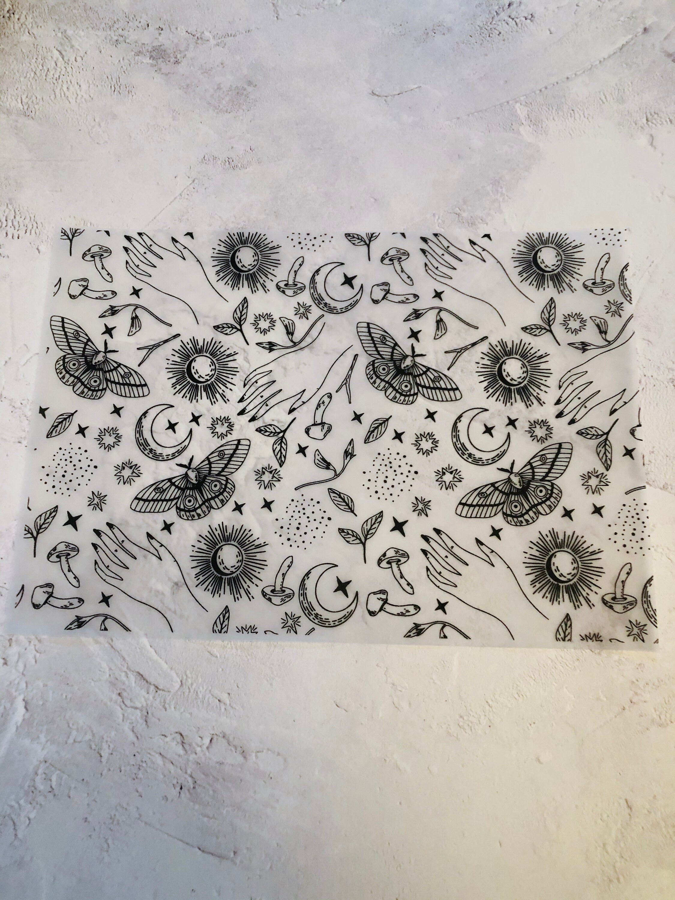 Witchy Fauna & Flora Moths Foiled Acetate Vellum Printed - Etsy UK