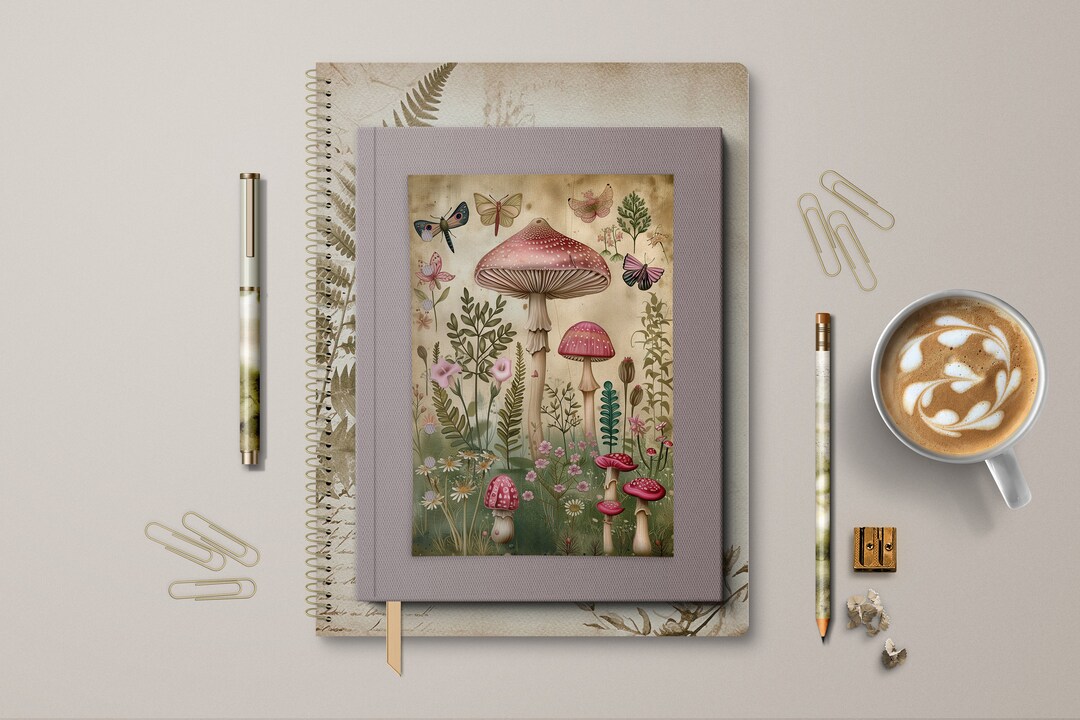 Mushrooms - Fungi - Planner Dashboard - Vintage Planner - Etsy