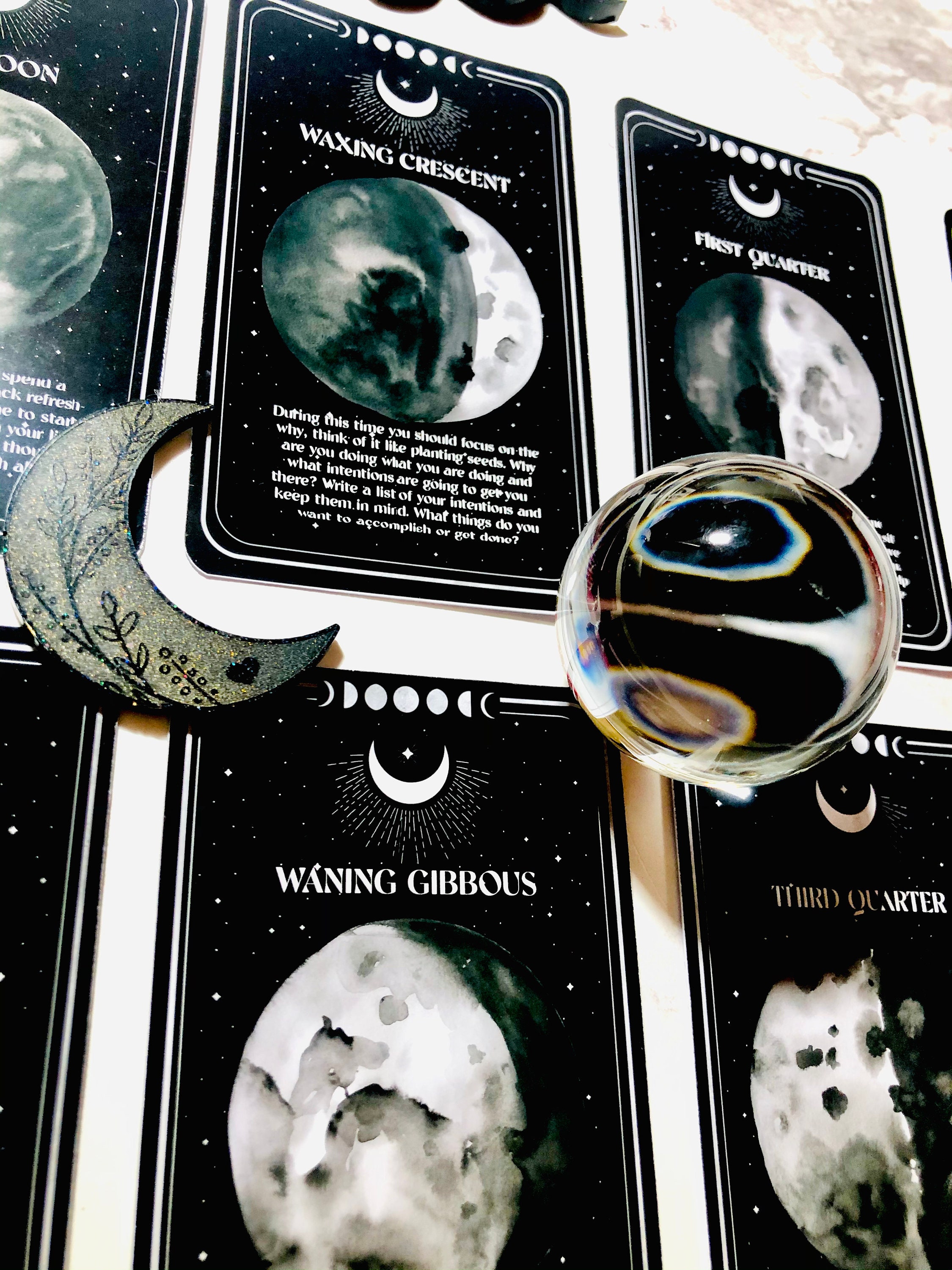 Mondzyklus Mondzyklus Mondphasen Kartenset - Etsy.de