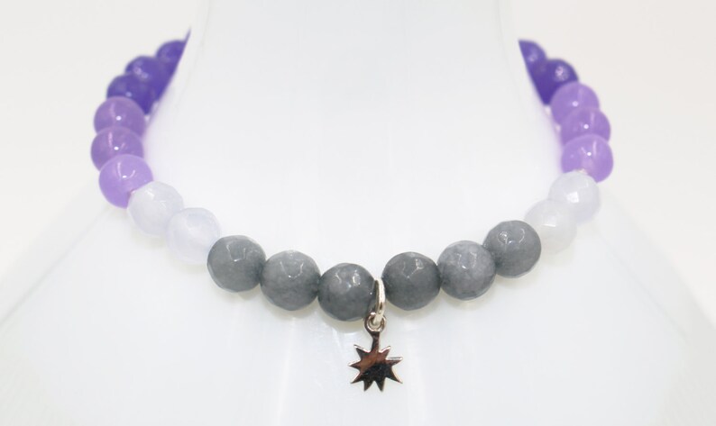 Slate GREY, PERIWINKLE Purple, Blue Lace Gemstones: STARBURST Sterling ...