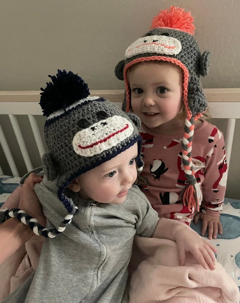 Hand-made Crochet Sock Monkey Hats - Etsy