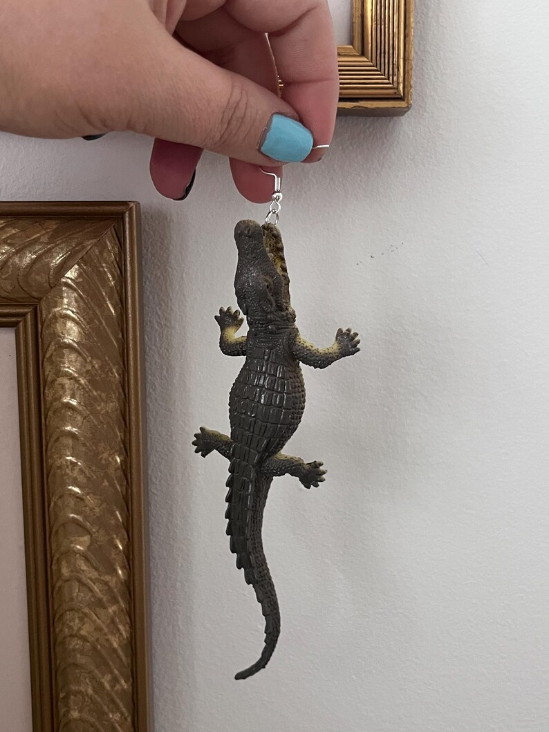 SWAMP QUEEN Upcycled Alligator Crocodile Toy Dangle Earring - Etsy