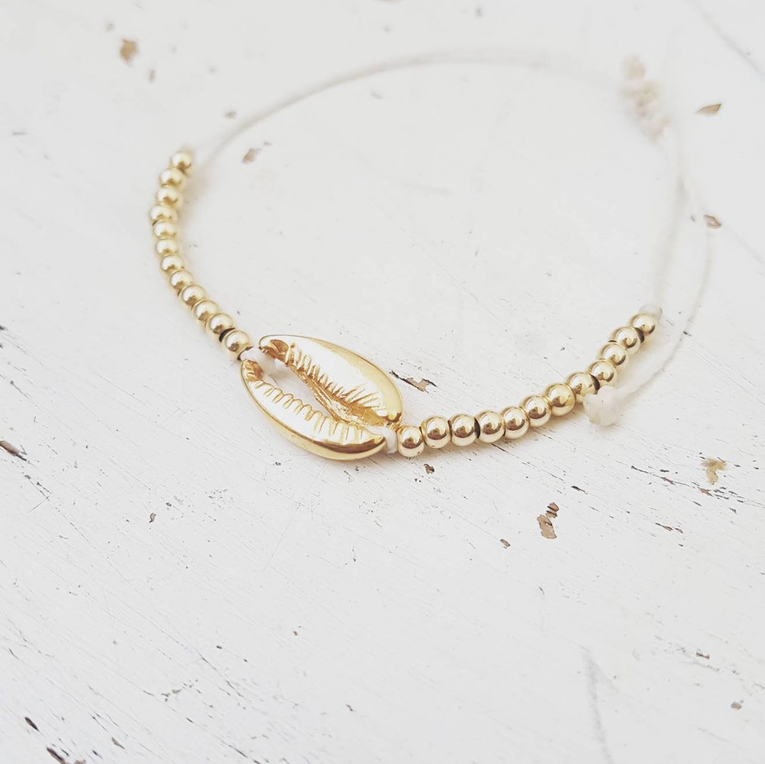 Shell Bracelet, Cowrie Shell Bracelet, Gold Shell Bracelet,beach ...